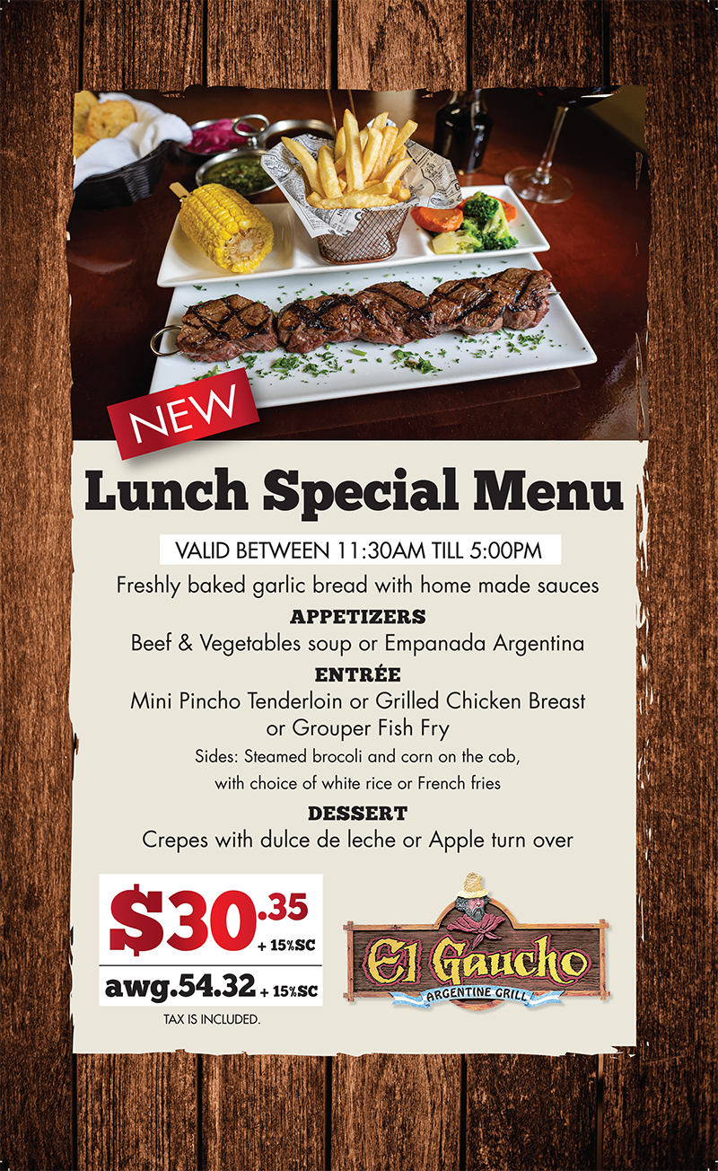 Latest News & Specials - El Gaucho Aruba | El Gaucho Aruba