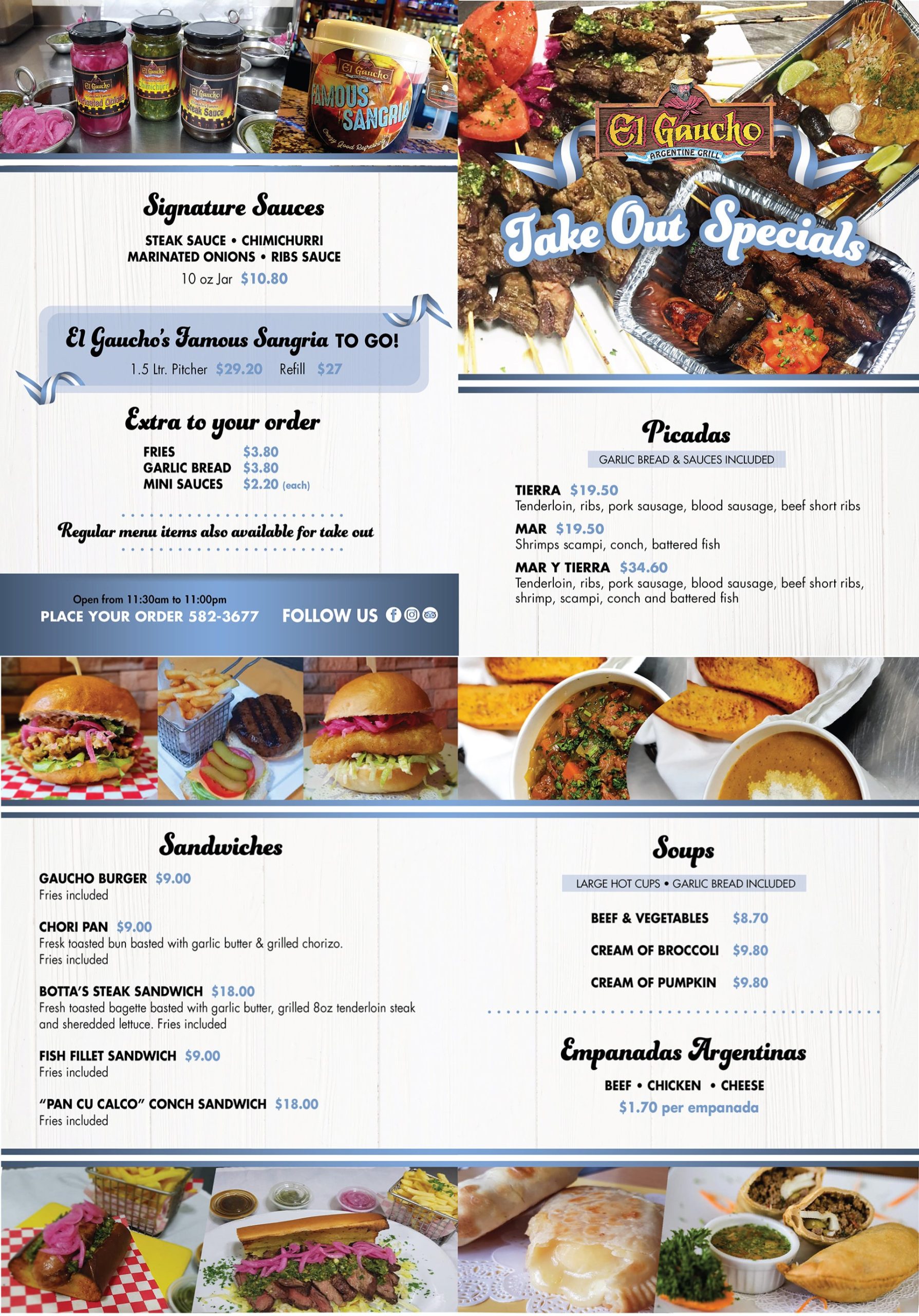 TakeOut Menu Febr 2024 | El Gaucho Aruba